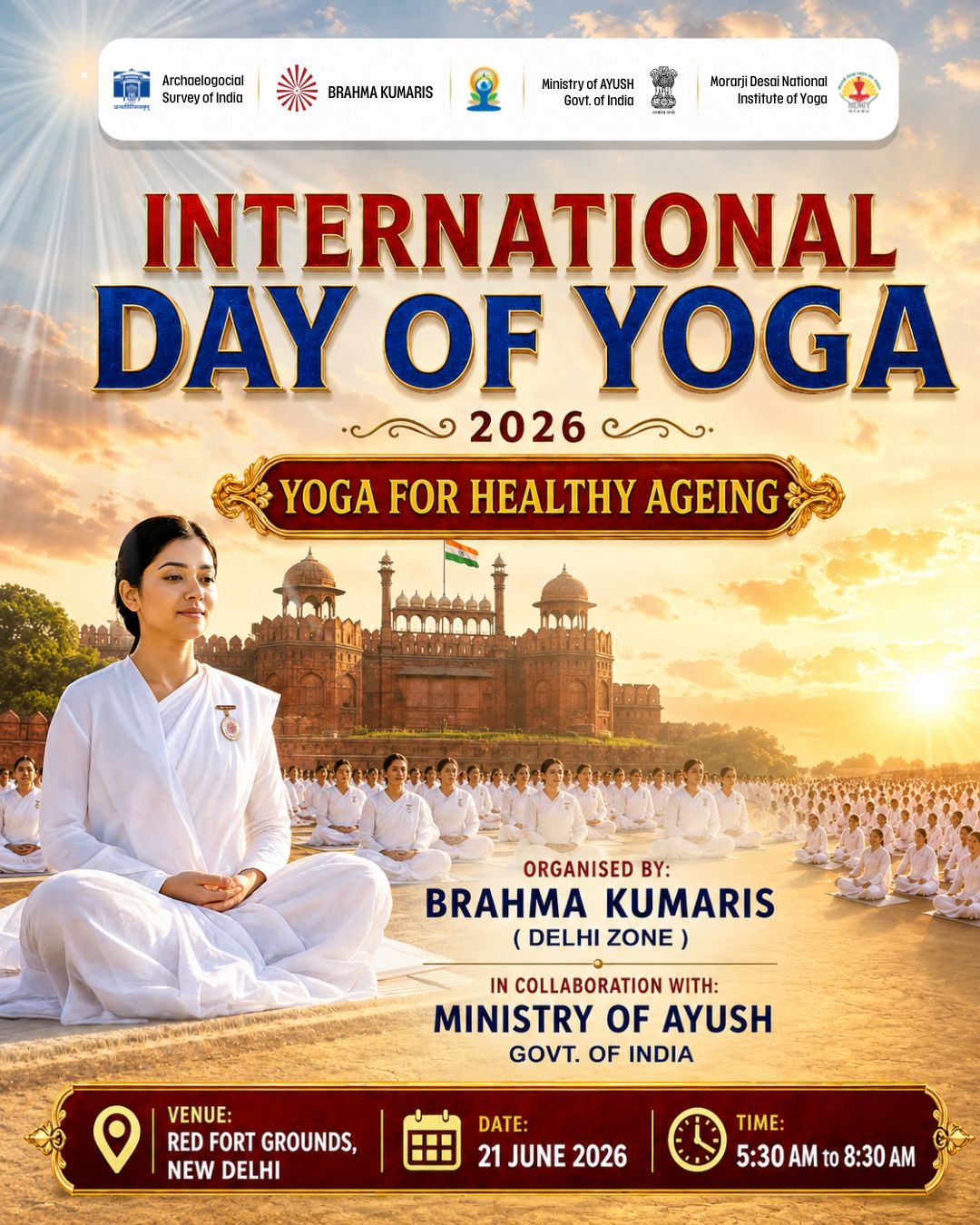 International Day of Yoga 2026 at the Historic Red Fort - Om Shanti Retreat